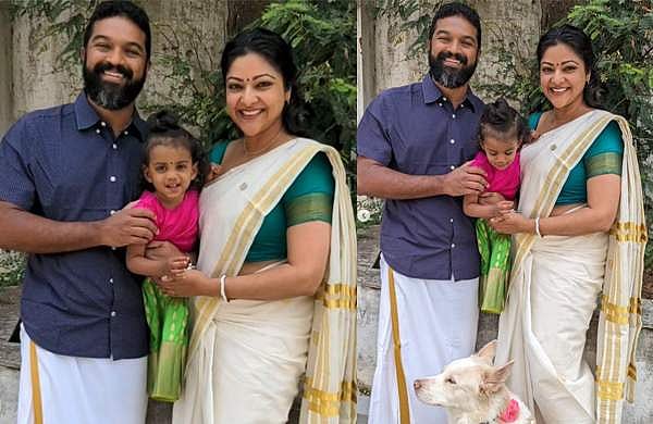actress abhirami revealed daughter kalki's face, onam celebration photo