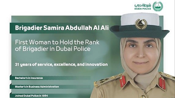 ആദ്യമായി വനിതയ്ക്ക് ബ്രിഗേഡിയർ പദവി; 69 വർഷത്തെ ചരിത്രം തിരുത്തി ദുബൈ ...