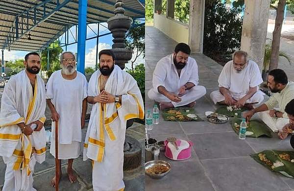 mohanlal visits the ashram of Swami Avadhuta Nadananda